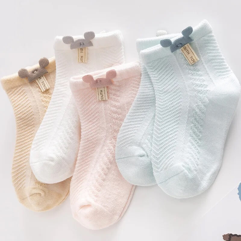 Cotton Netted Socks with Bear Ears – Sunshinebaby Products